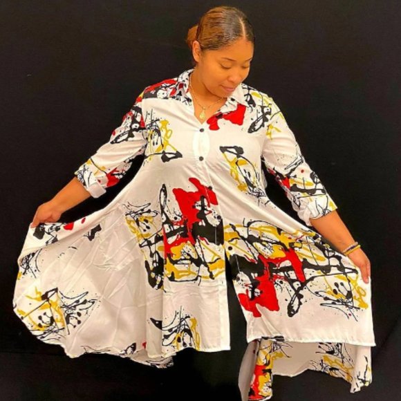 Step and Style | Dresses | Nwot Step In Style Highlow Silky Splash ...